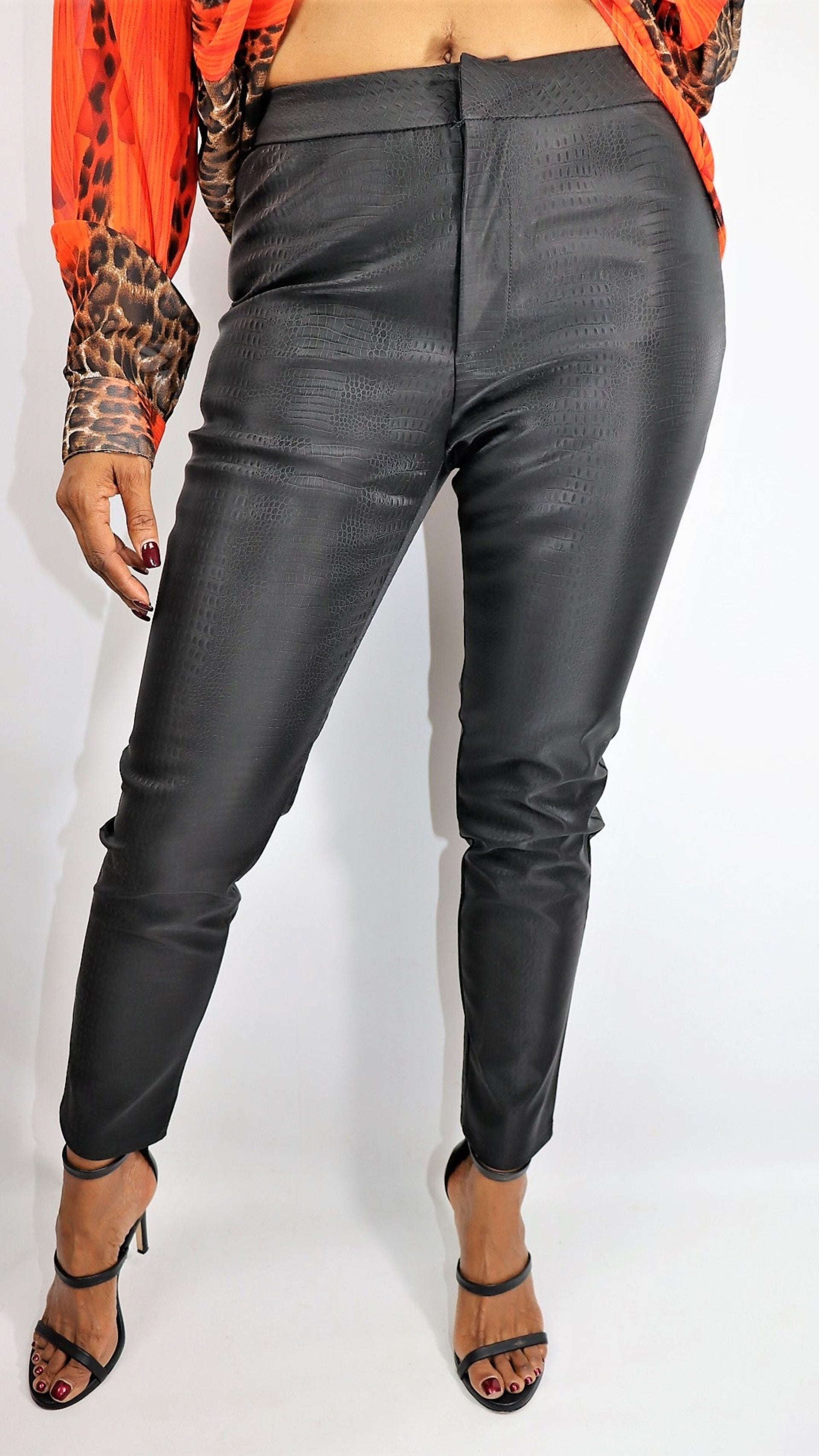 Snake Bite Black Faux Leather Pants – VmB Boutique